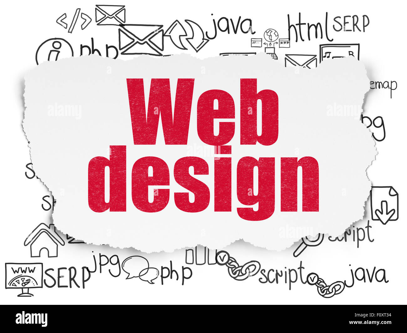 Web design concept: Web Design on Torn Paper background Stock Photo - Alamy