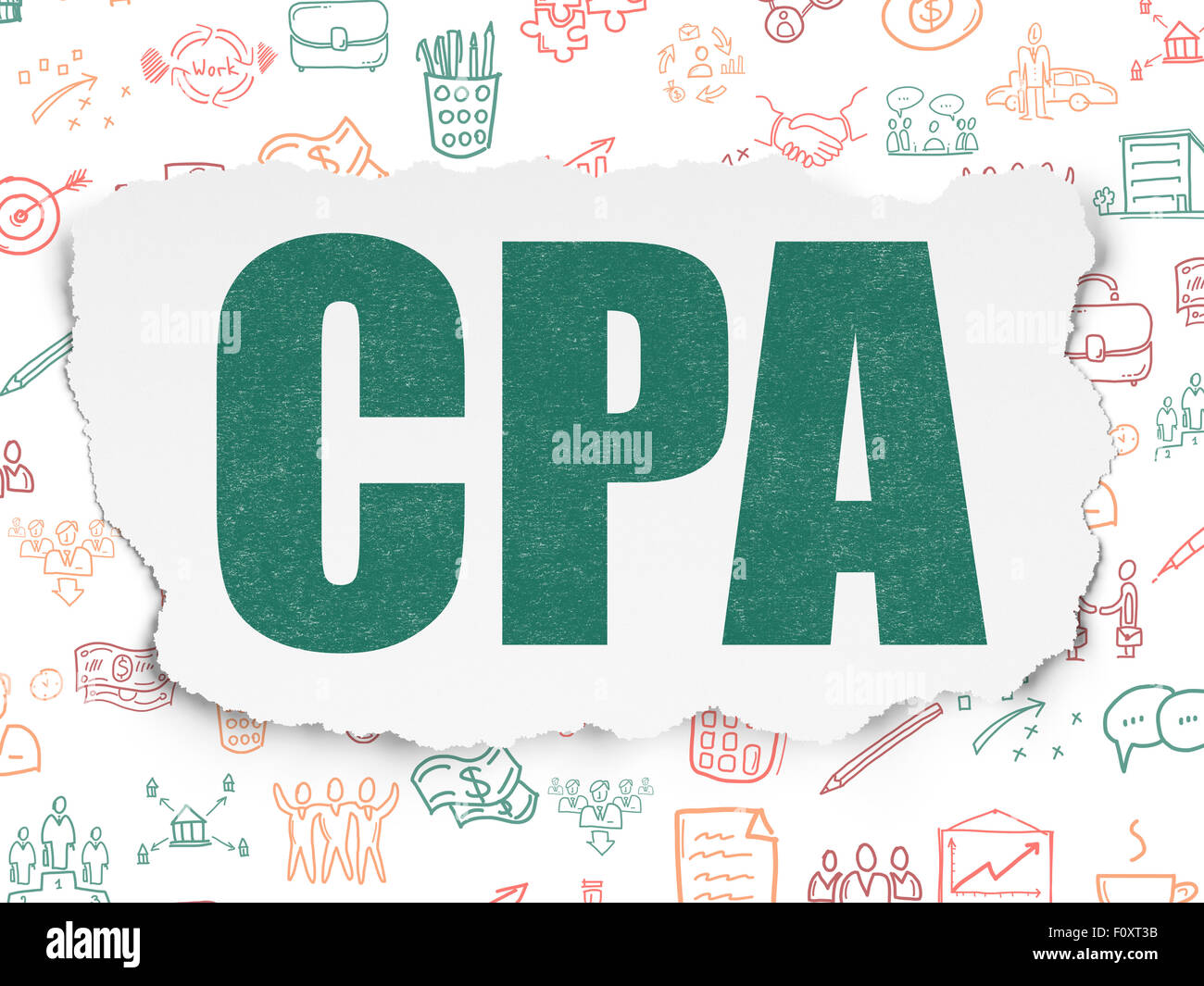 Business concept: CPA on Torn Paper background Stock Photo - Alamy