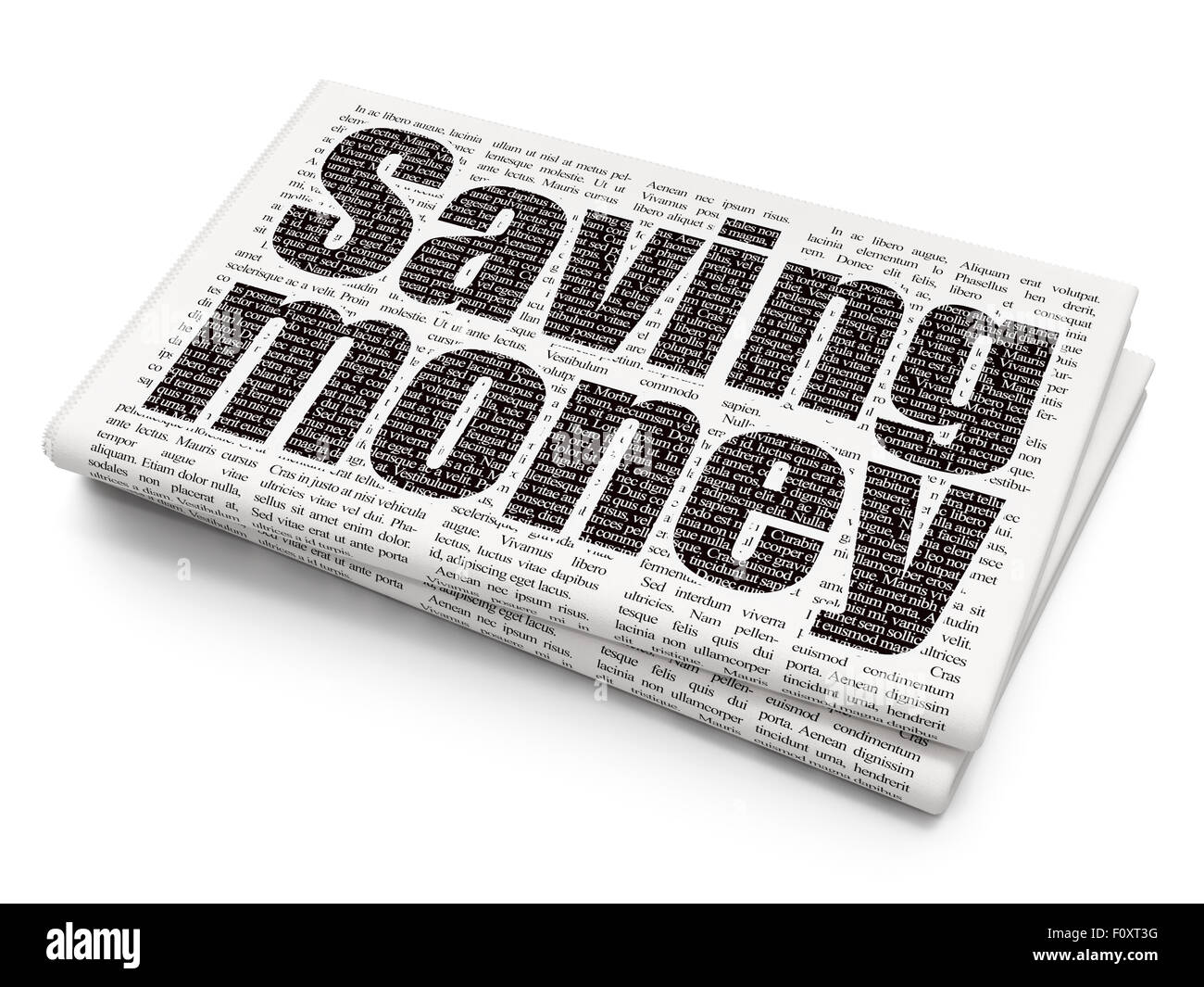 Business concept: Saving Money on Newspaper background Stock Photo - Alamy