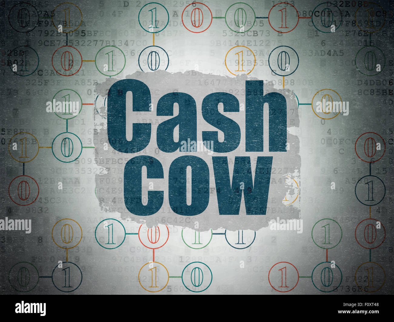 Finance concept: Cash Cow on Digital Paper background Stock Photo - Alamy