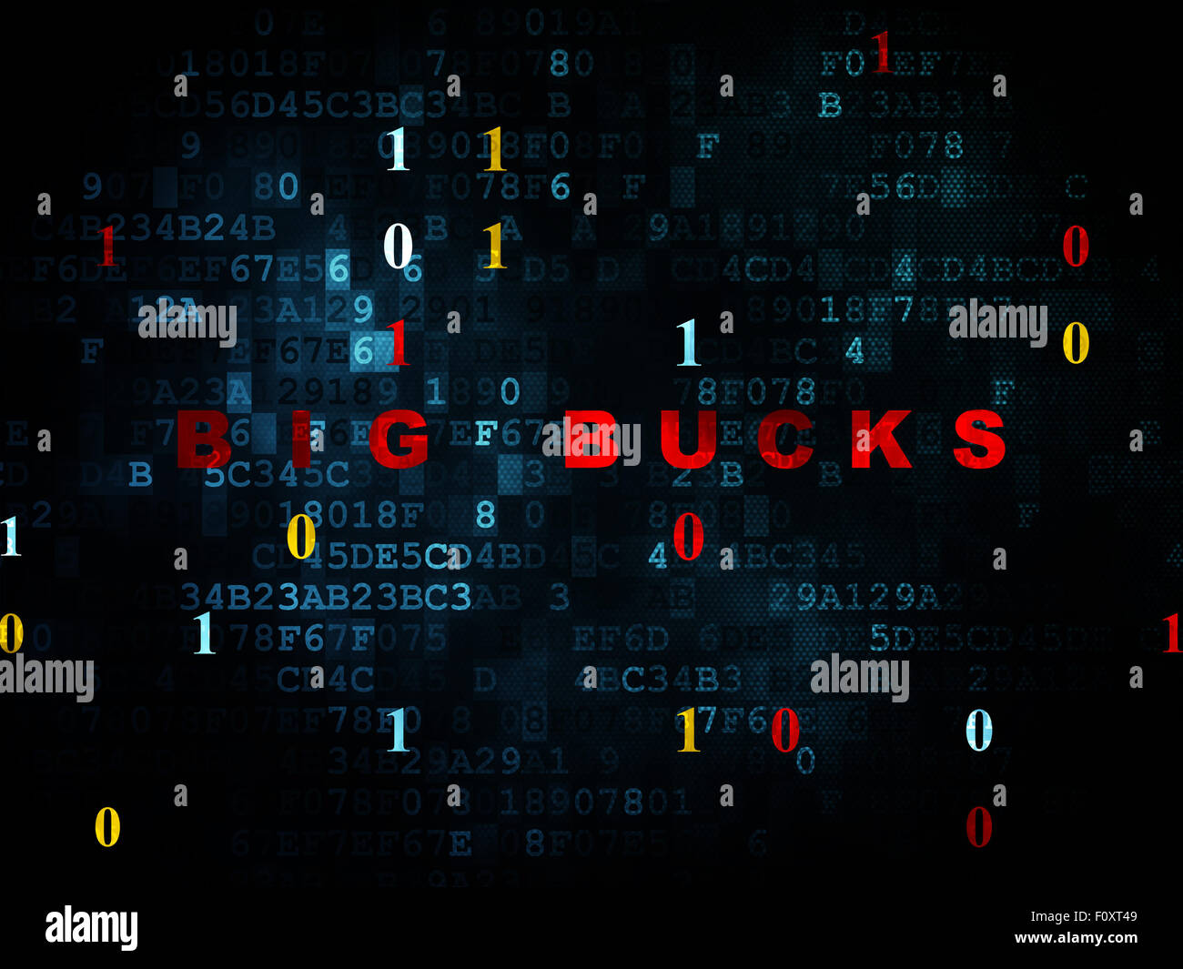 Finance concept: Big bucks on Digital background Stock Photo - Alamy
