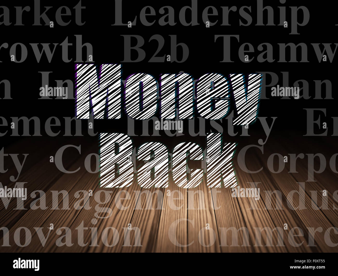 Finance concept: Money Back in grunge dark room Stock Photo - Alamy