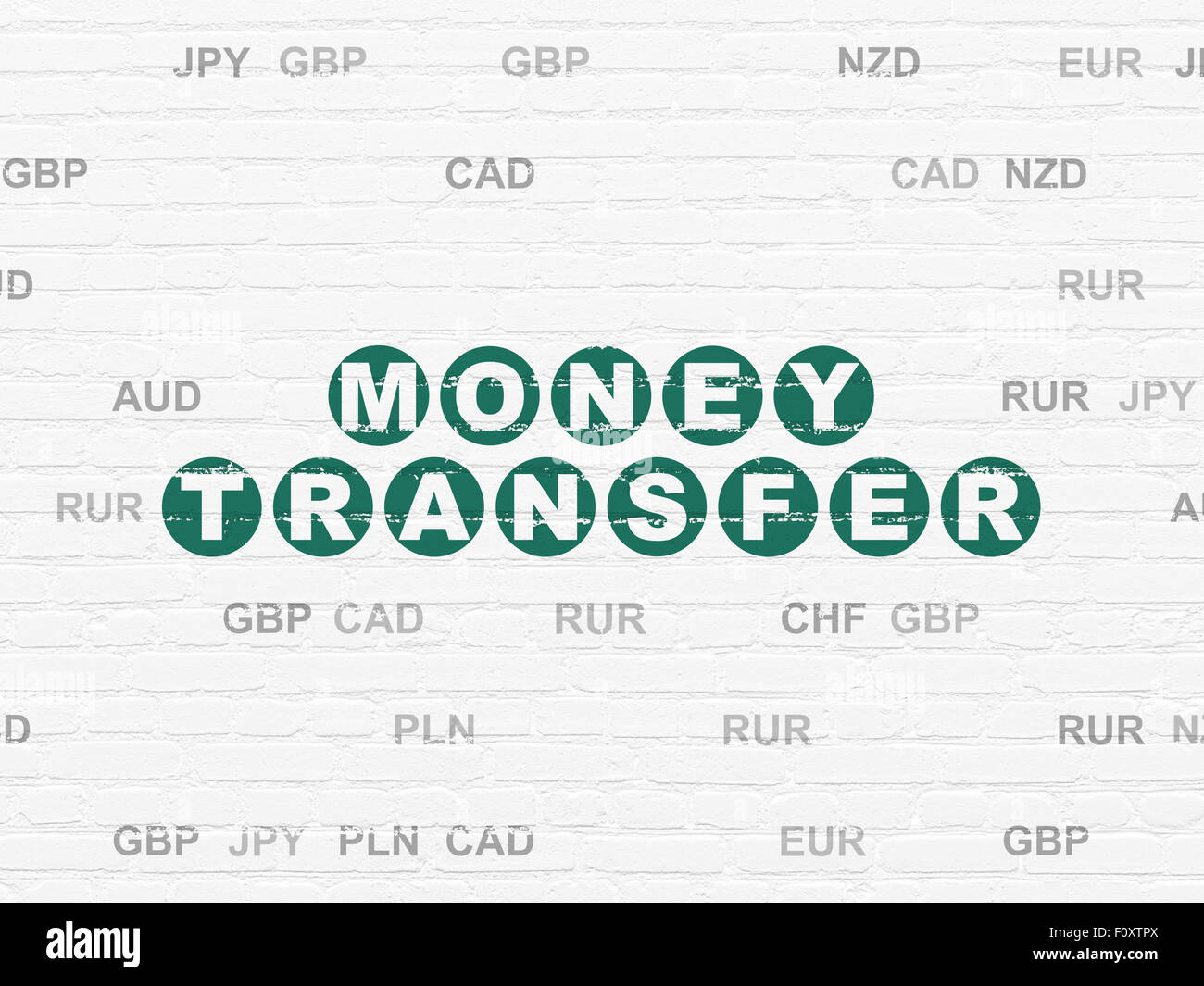 Money concept: Money Transfer on wall background Stock Photo - Alamy
