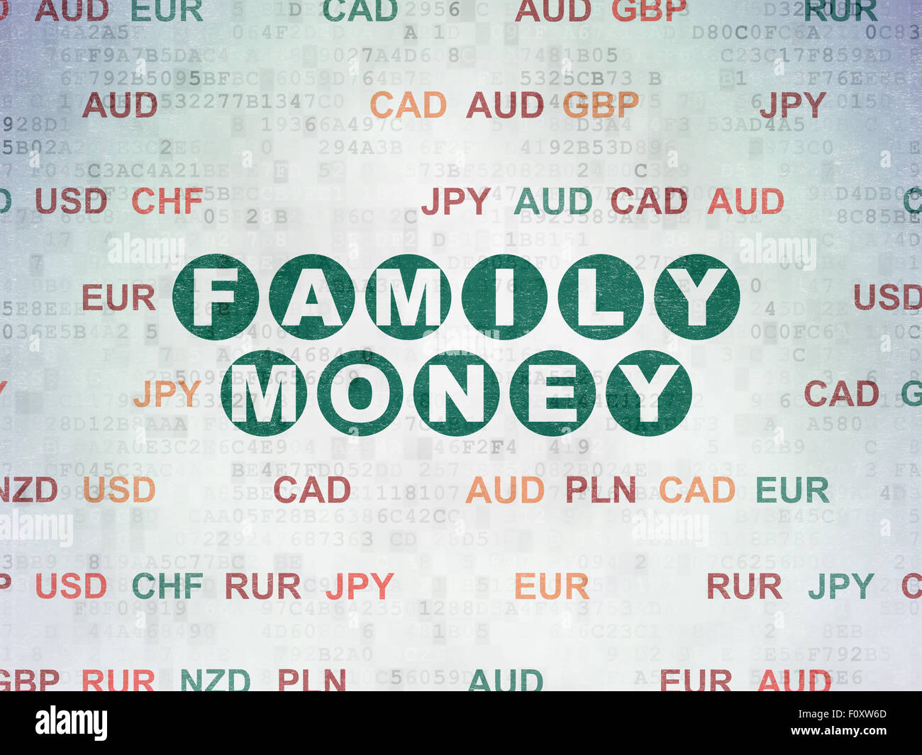 Currency concept: Family Money on Digital Paper background Stock Photo ...