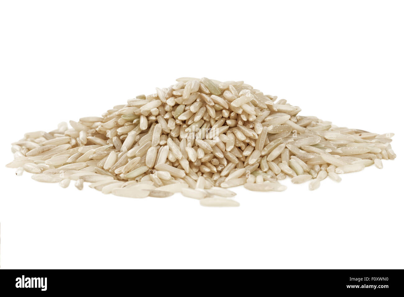 Heap of wholegrain basmati rice isolated on white background Stock ...