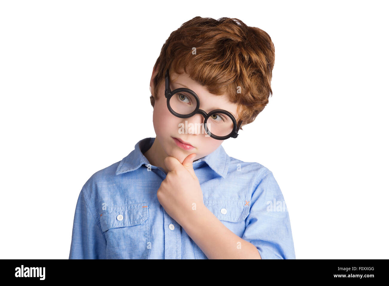 Boy thinking face expression hi-res stock photography and images - Alamy
