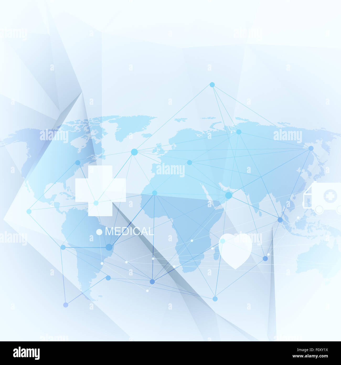 Abstract molecules low poly medical background Stock Photo - Alamy