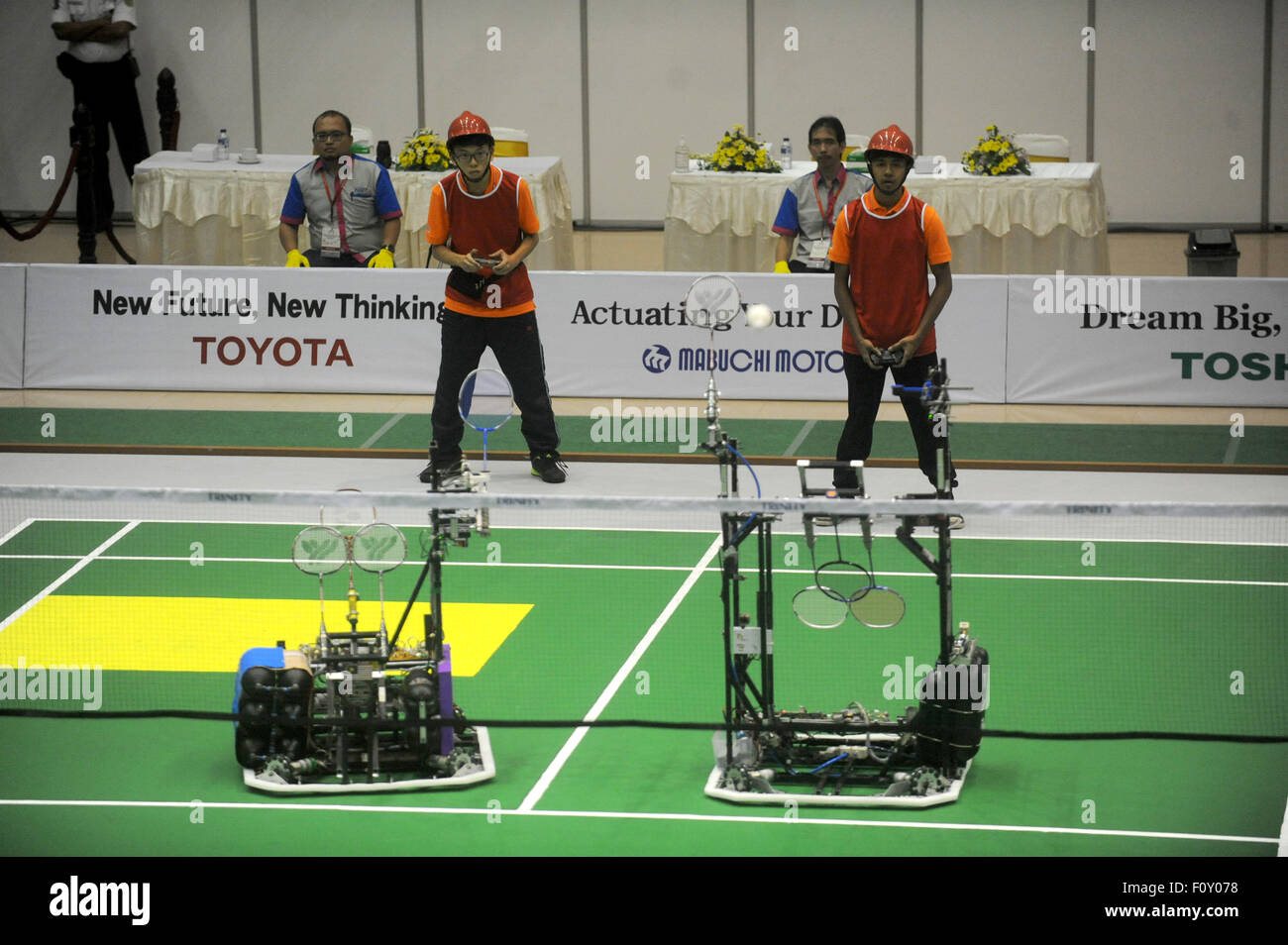Yogyakarta, Indonesia. 23rd Aug, 2015. Students participate in a ...