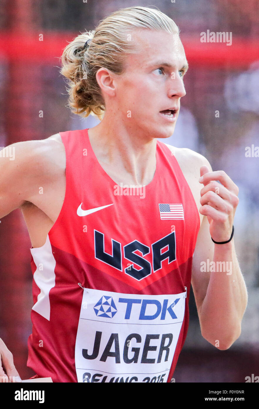 Beijing, China. 22nd Aug, 2015. USA's Evan Jager runs during the Men's ...