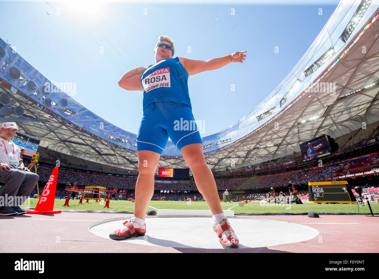 Italys chiara rosa competes in the womens shot put qualification hi-res ...
