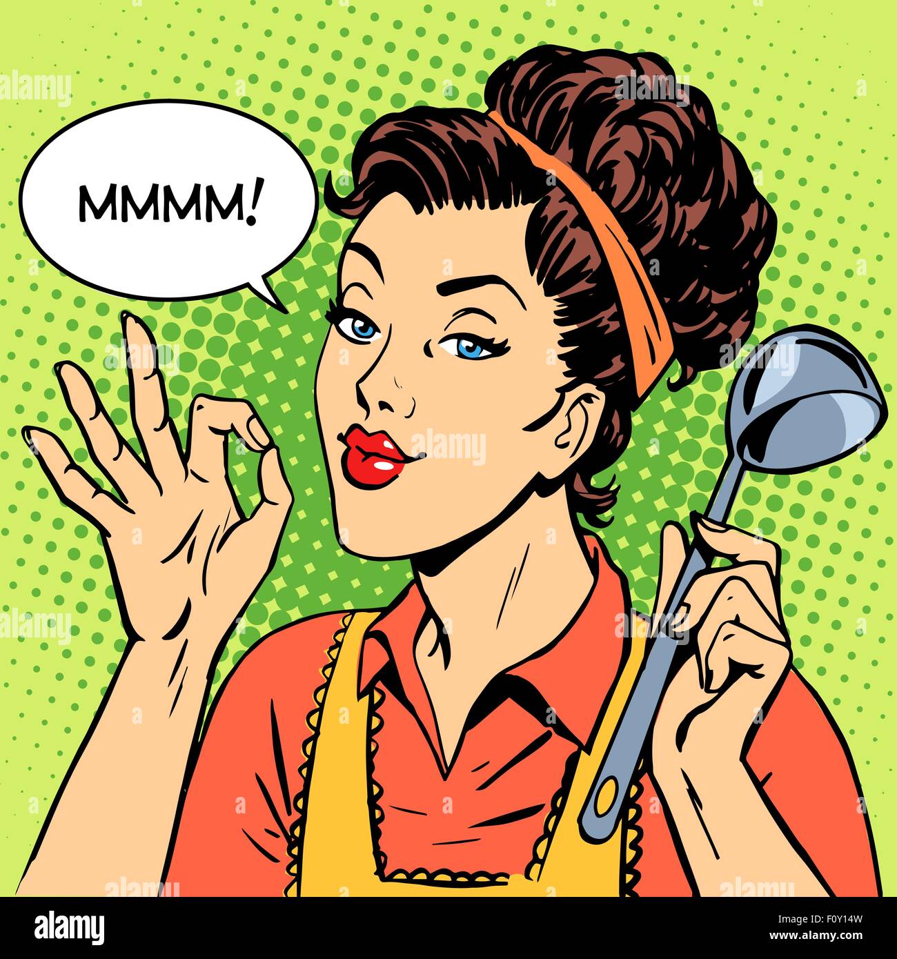 Woman cooking food taste Stock Vector Images - Alamy