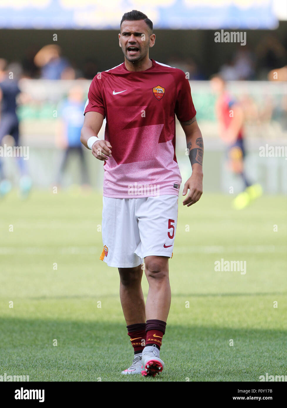 Verona, Italy. 22nd Aug, 2015. Roma's defender Leandro Castan during ...