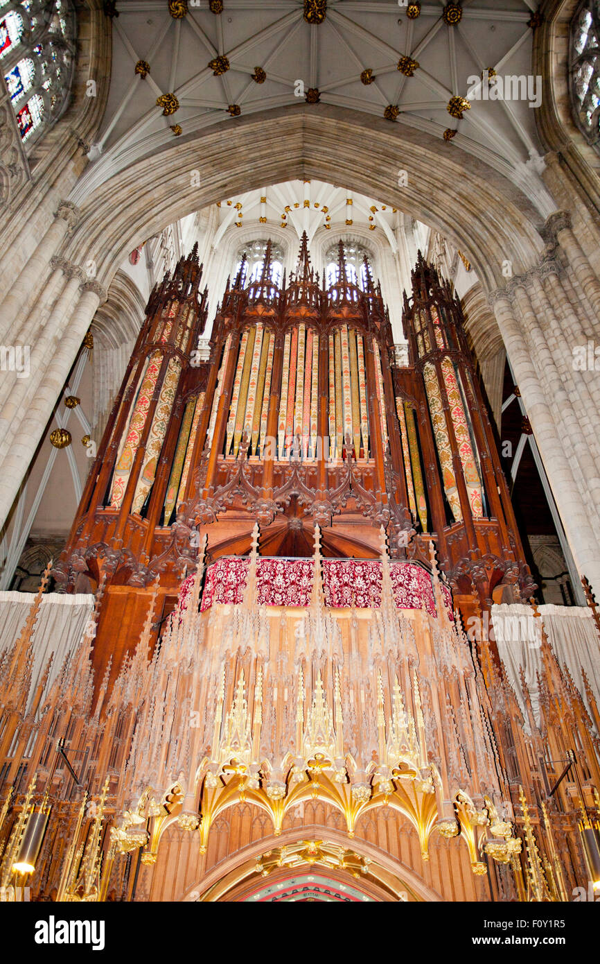 The Grand Organ in the quire screen at York Minster, North Yorkshire ...