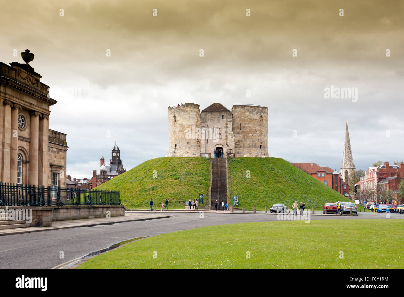 The historic Clifford's Tower in York, North Yorkshire, England, UK ...