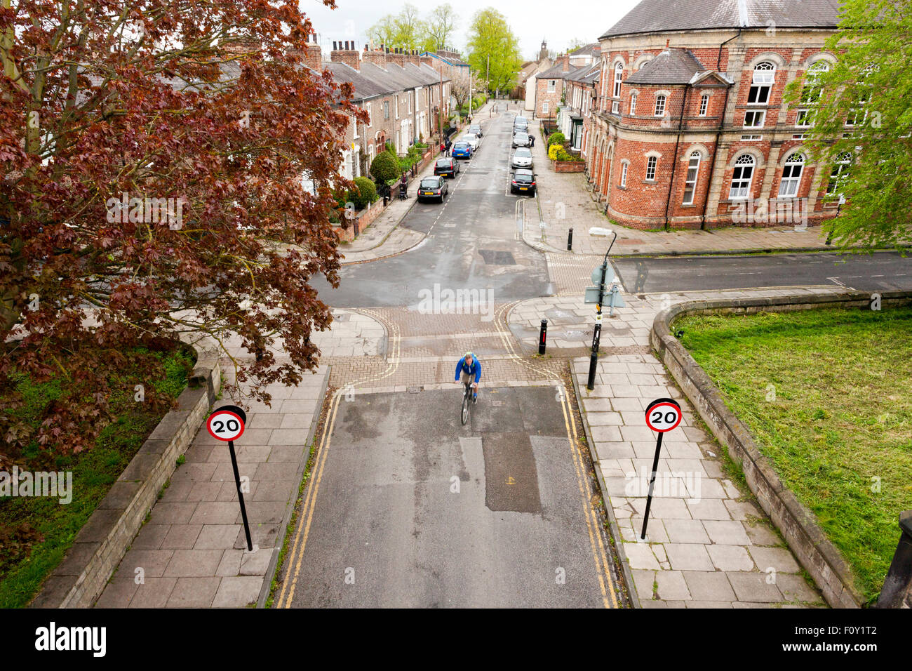 Terraced town houses inside the city walls in York, North Yorkshire ...