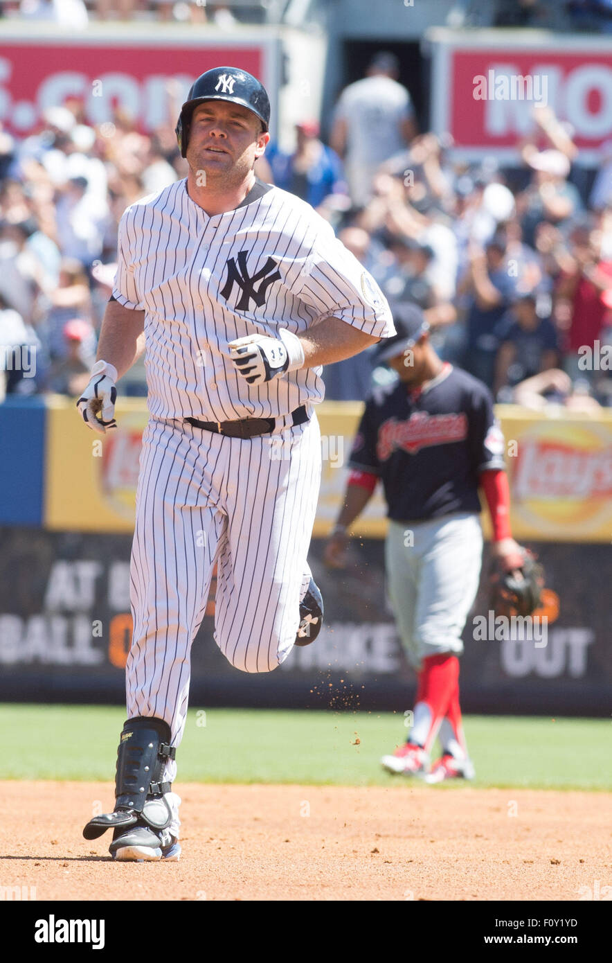 New York, New York, USA. 22nd Aug, 2015. Yankees' BRIAN MCCANN hits a solo homerun in the 1st ...