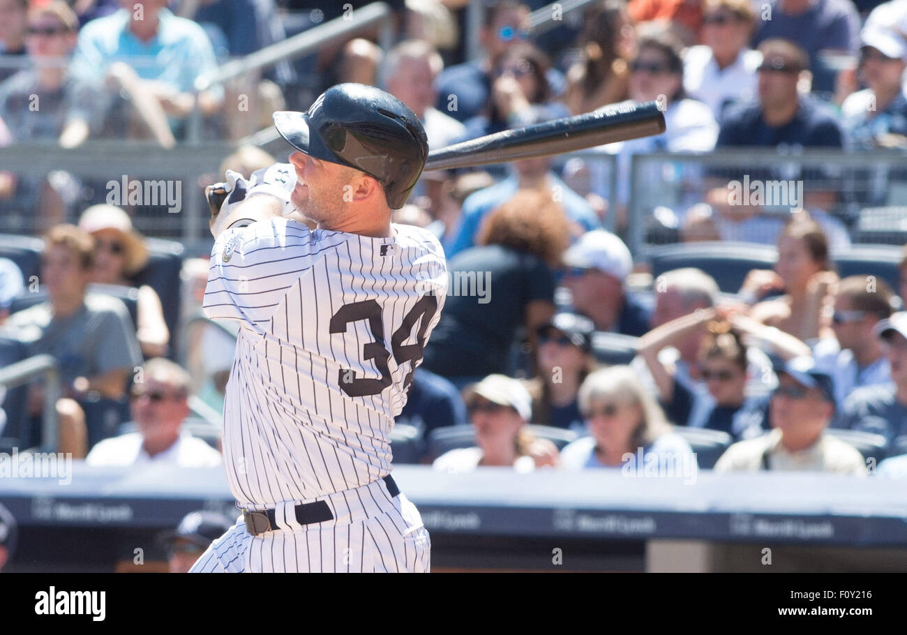 New York, New York, USA. 22nd Aug, 2015. Yankees' BRIAN MCCANN hits a solo homerun in the 1st ...