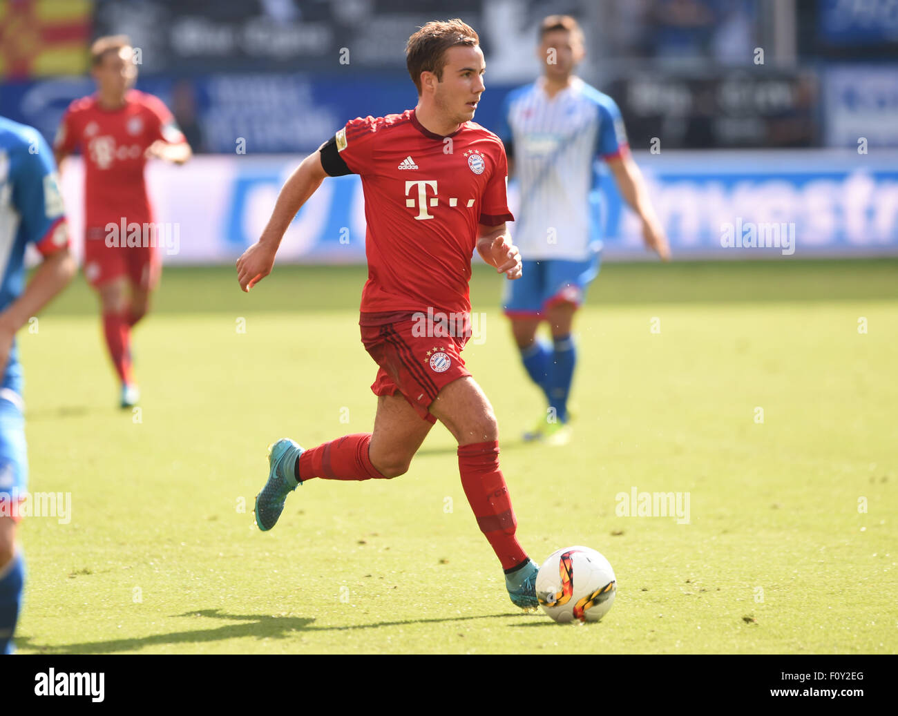 Sinsheim, Germany. 22nd Aug, 2015. Munich's Mario Goetze in action ...