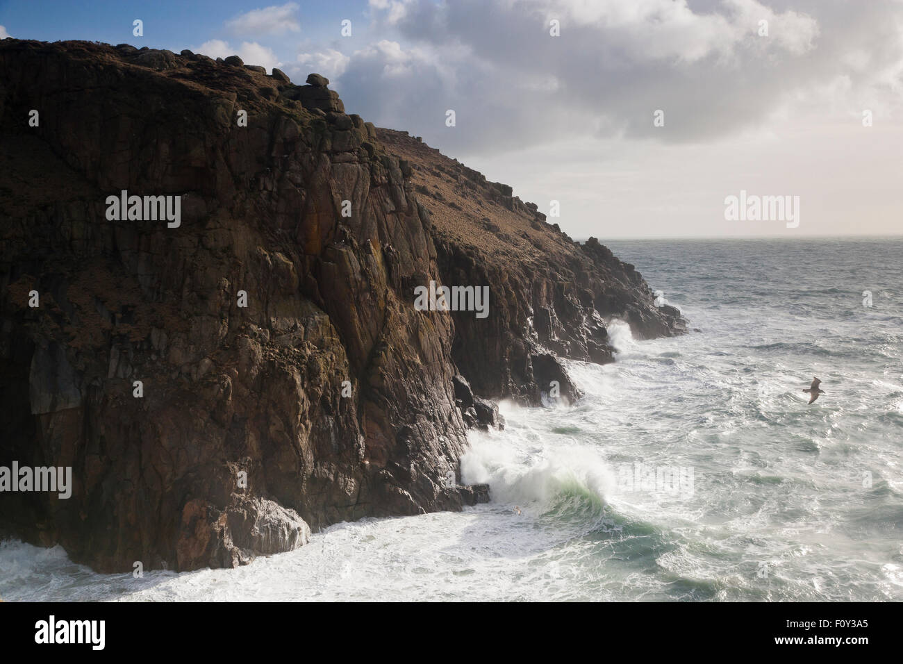 Rock Stack At Land’s End, Sennen, Cornwall, South West, UK Stock Photo ...