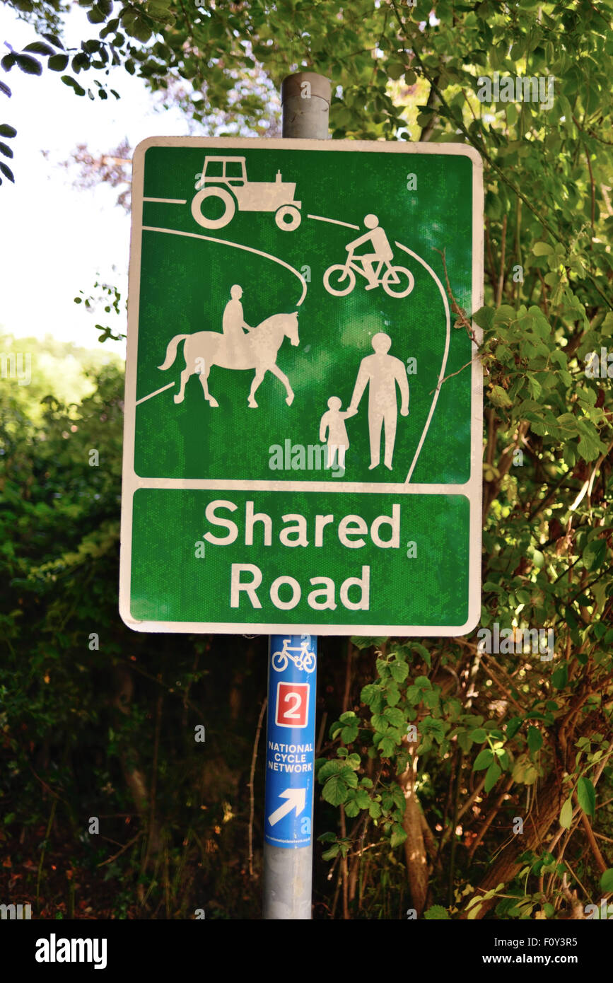 Shared Road sign Stock Photo - Alamy
