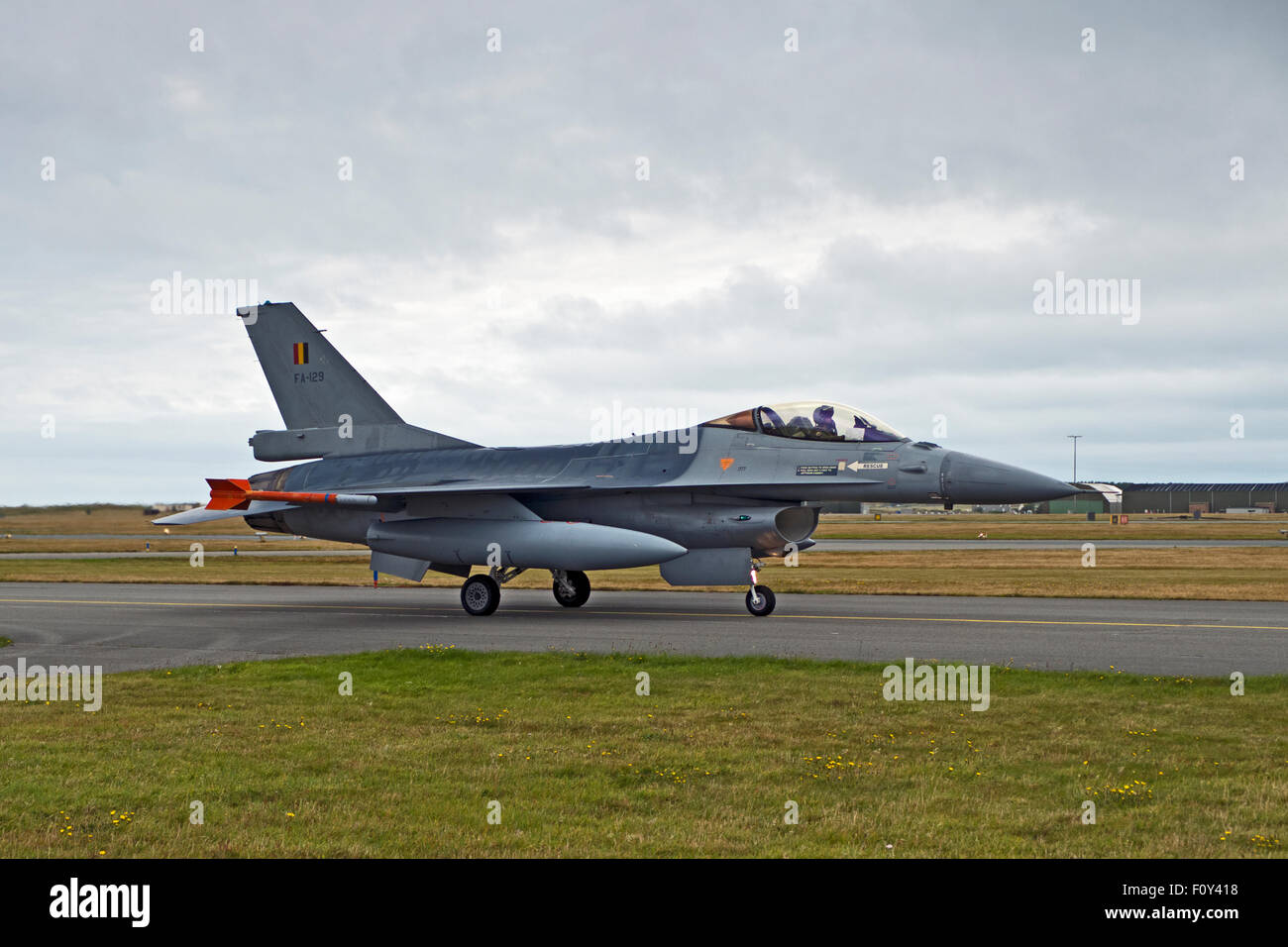 Belgian F16 FA129 At Raf Valley Anglesey North Wales Uk Stock Photo - Alamy