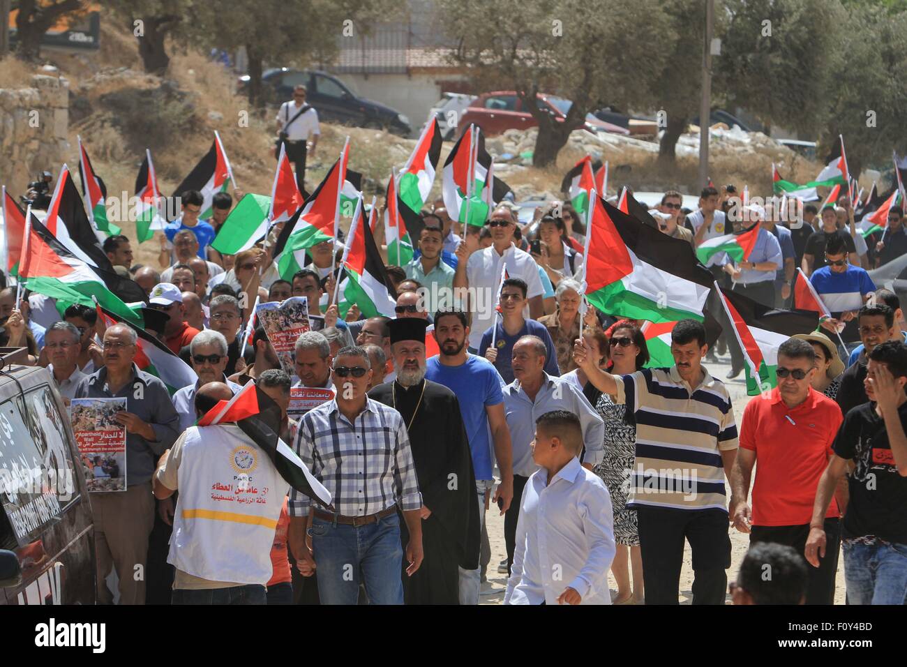 Bethlehem, West Bank town of Beit Jala near the Jewish settlement of ...