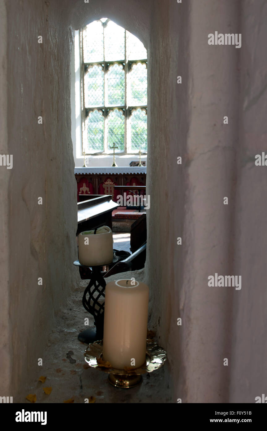 A squint in St. Editha`s Church, Orton on the Hill, Leicestershire ...