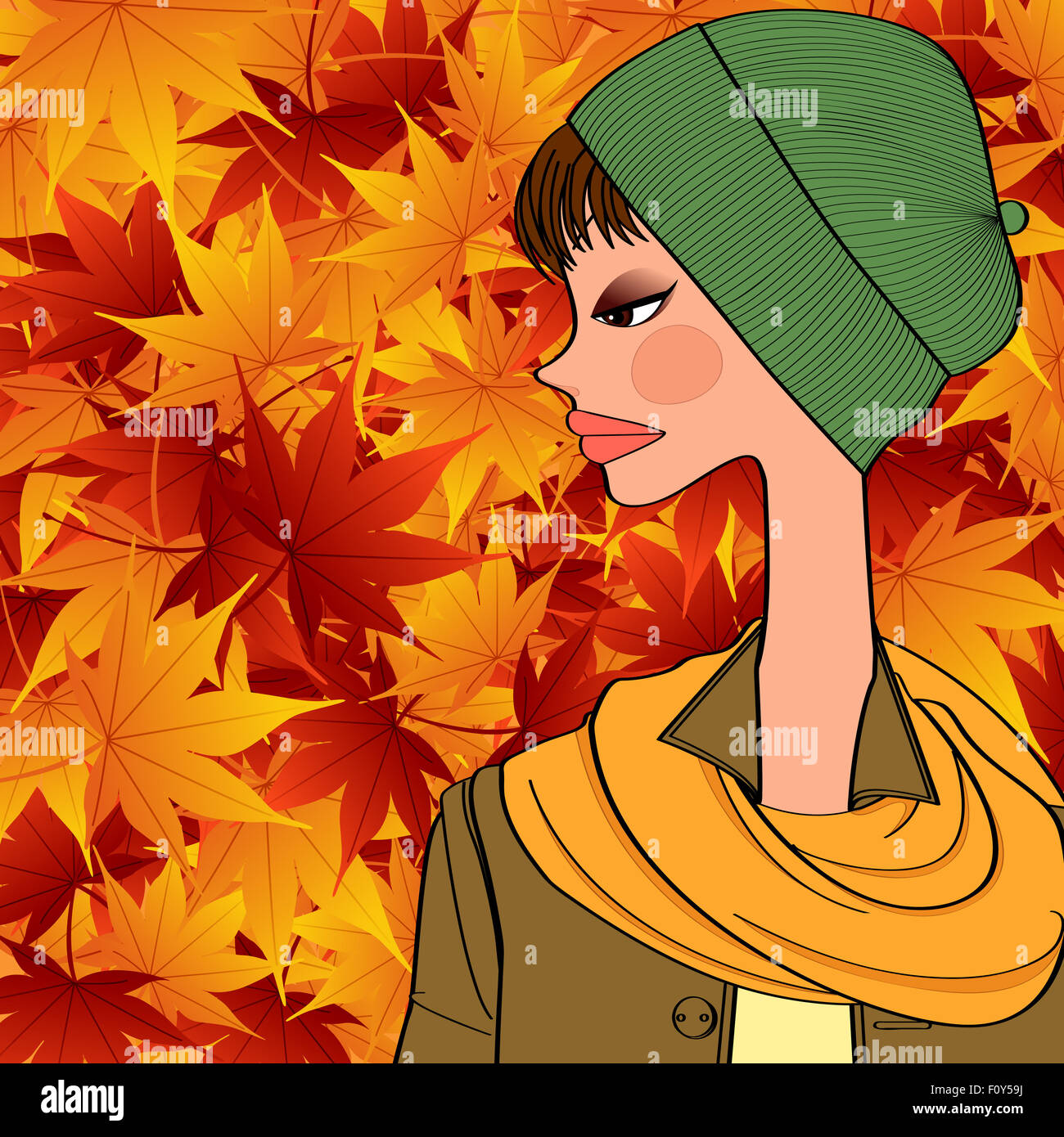 fall and girl Stock Photo - Alamy
