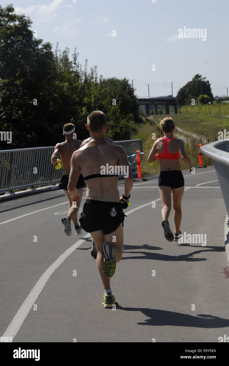 Copenhagen, Denmark. 23rd Aug, 2015. Group running to keep fit for ...