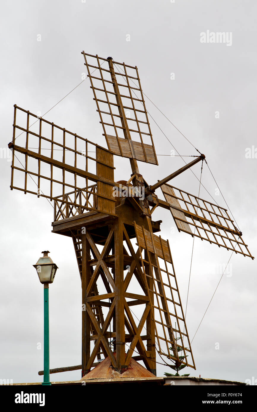 hole windmills in isle of lanzarote africa spain and the sky Stock ...