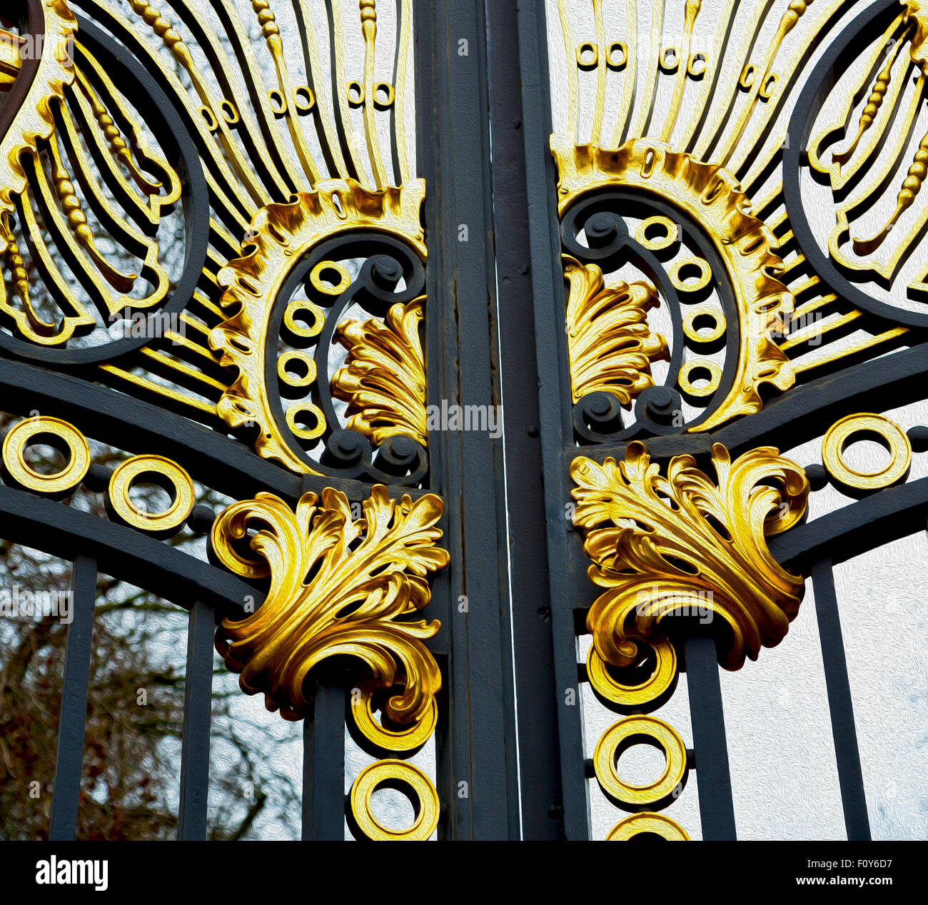 in london england the old metal gate royal palace Stock Photo - Alamy