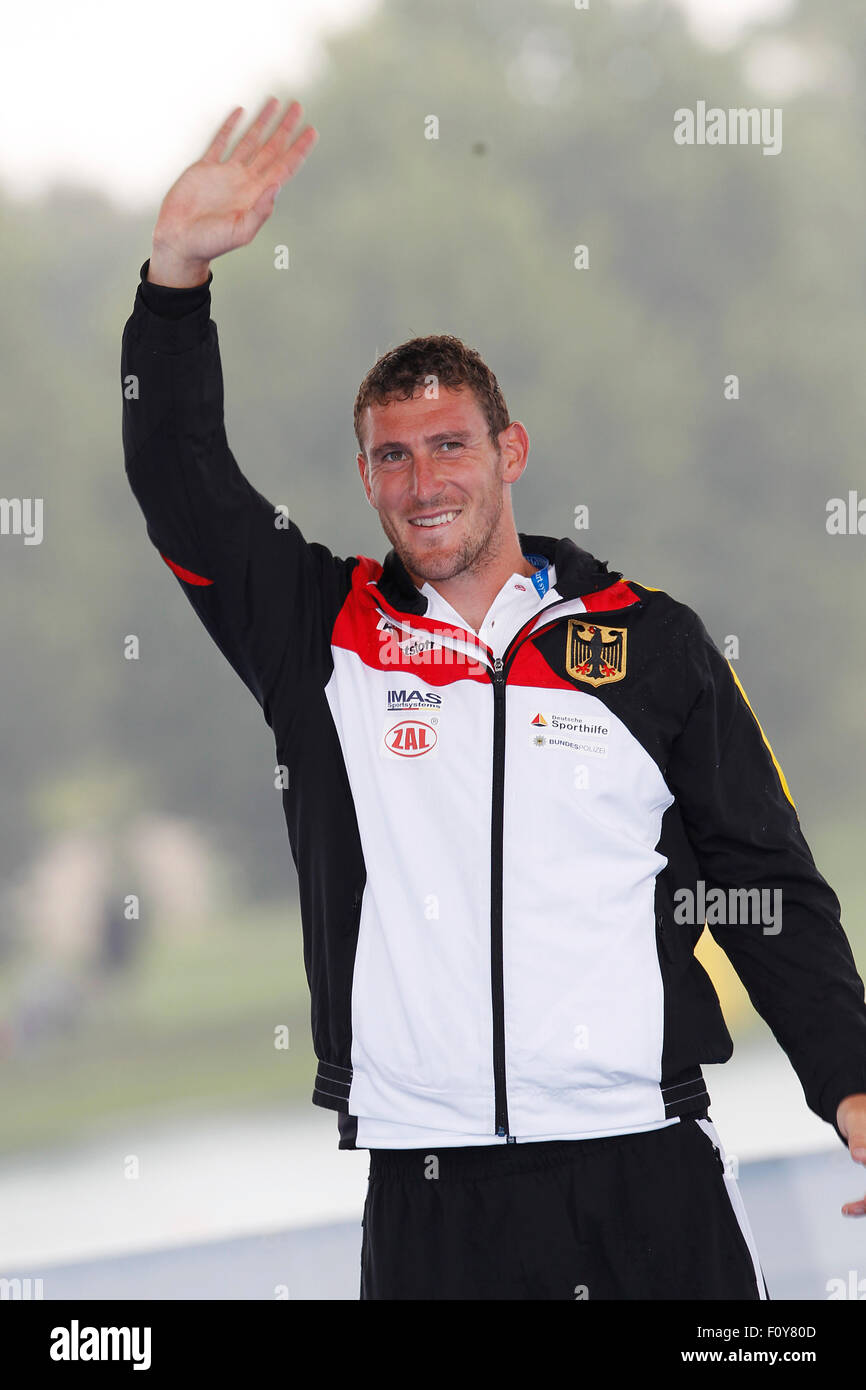 Segrate, Italy. 23rd Aug, 2015. Max Hoff of Germany poses with his ...