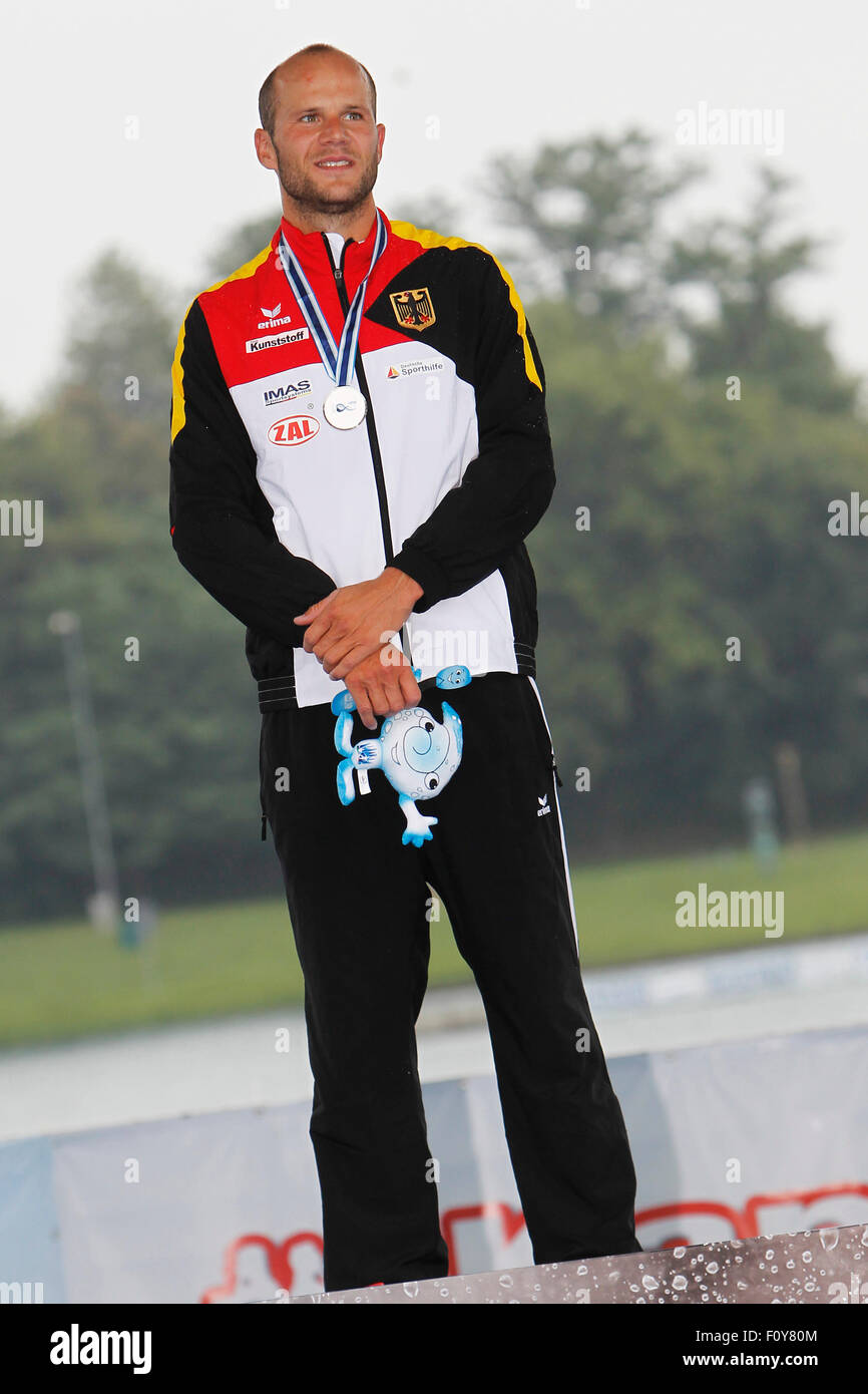Segrate, Italy. 23rd Aug, 2015. Max Hoff of Germany attends the medal ...