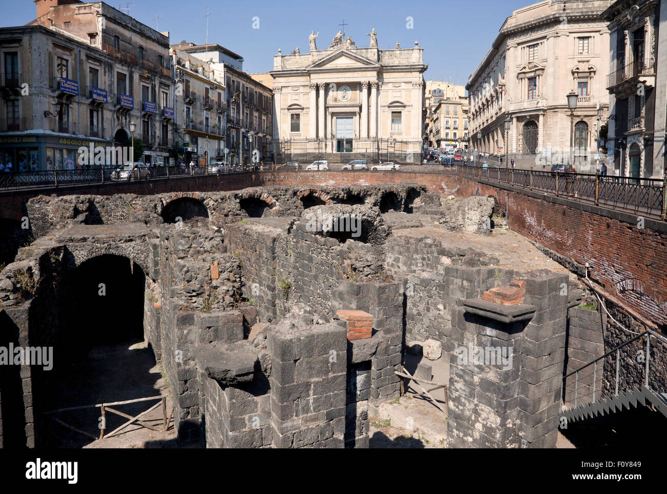 Catania Roman Amphitheatre, Sicily, Italy Stock Photo - Alamy