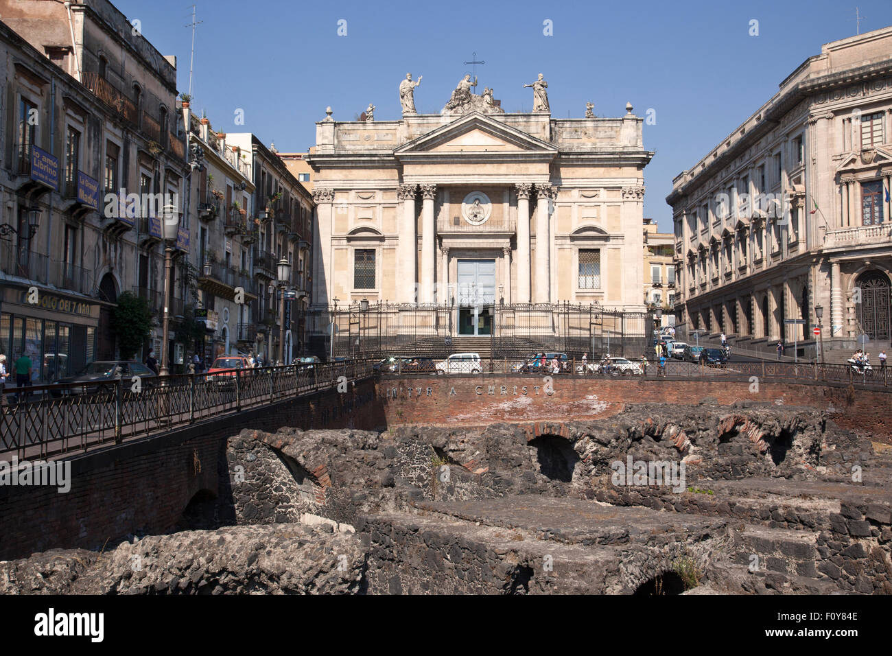 Catania Roman Amphitheatre, Sicily, Italy Stock Photo - Alamy