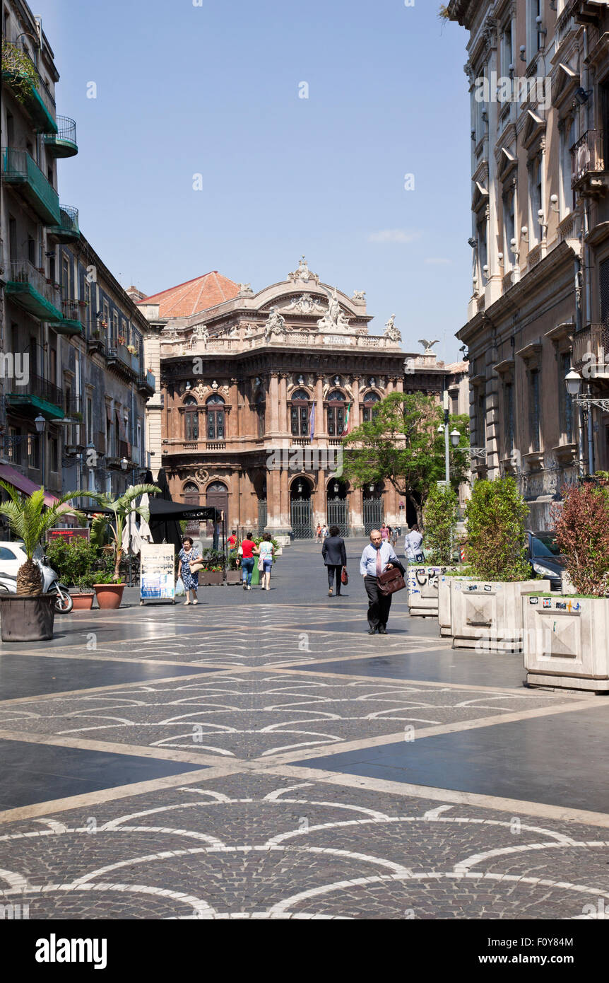 Teatro Massimo Bellini opera house, Catania, Sicily, Italy Stock Photo ...