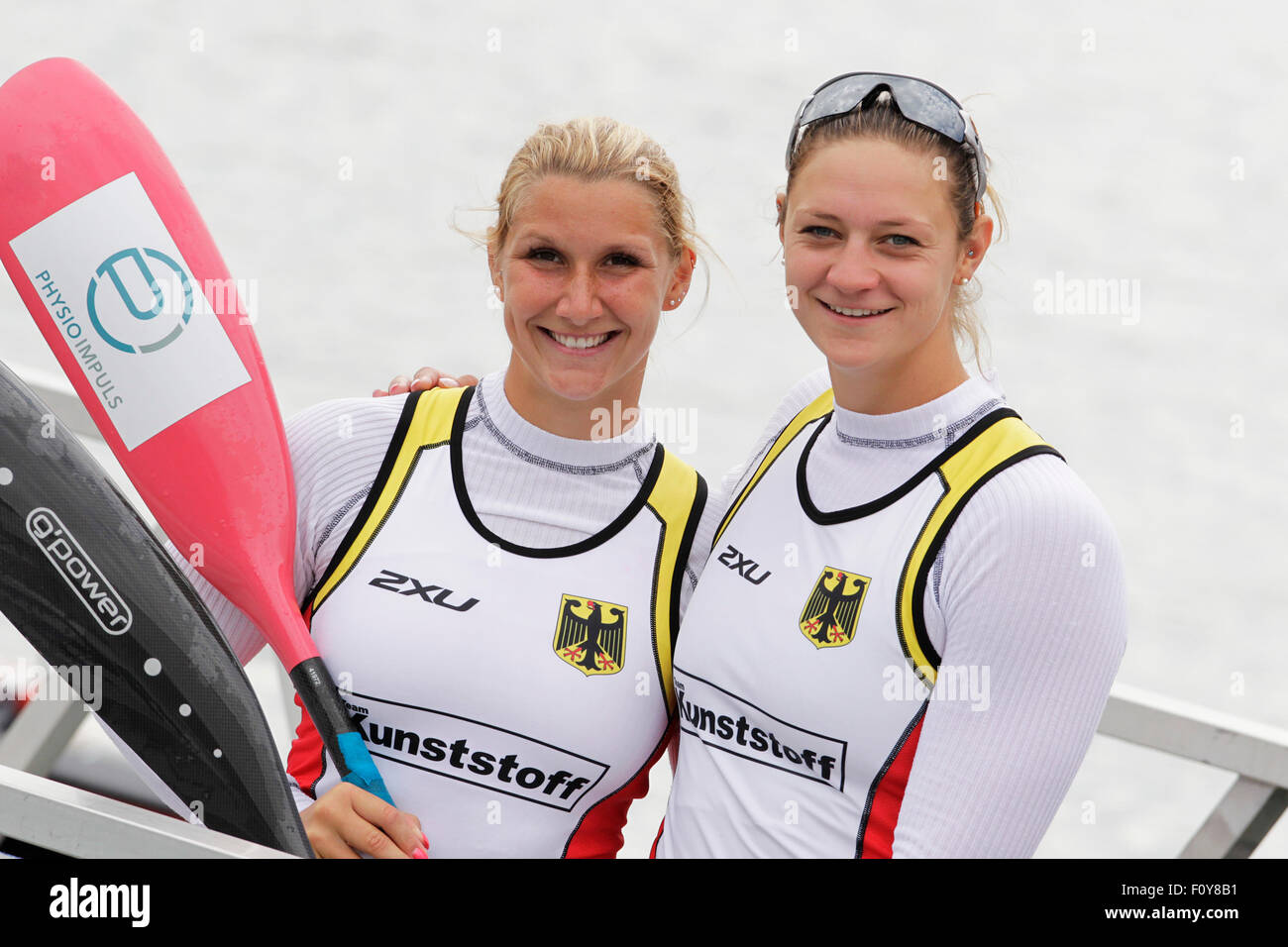 Segrate, Italy. 23rd Aug, 2015. Sabrina Hering (L) and Steffi ...