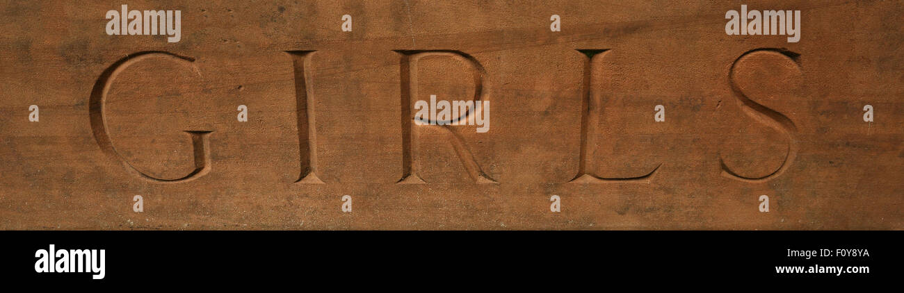 Old School Entry sign for Girls Stock Photo - Alamy