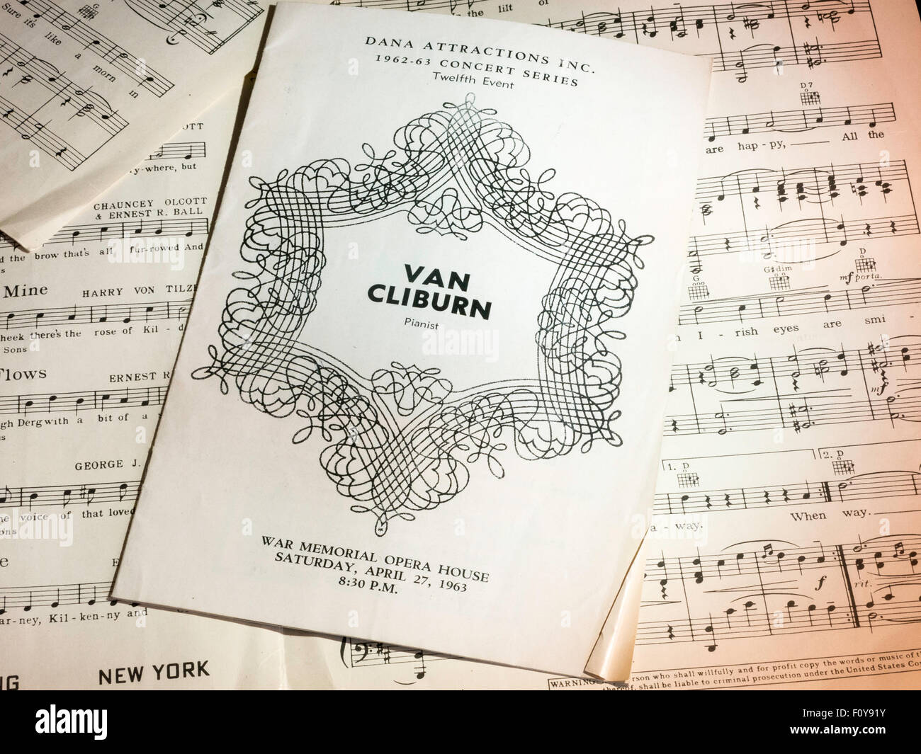 Vintage 1960's Concert Program Stock Photo - Alamy