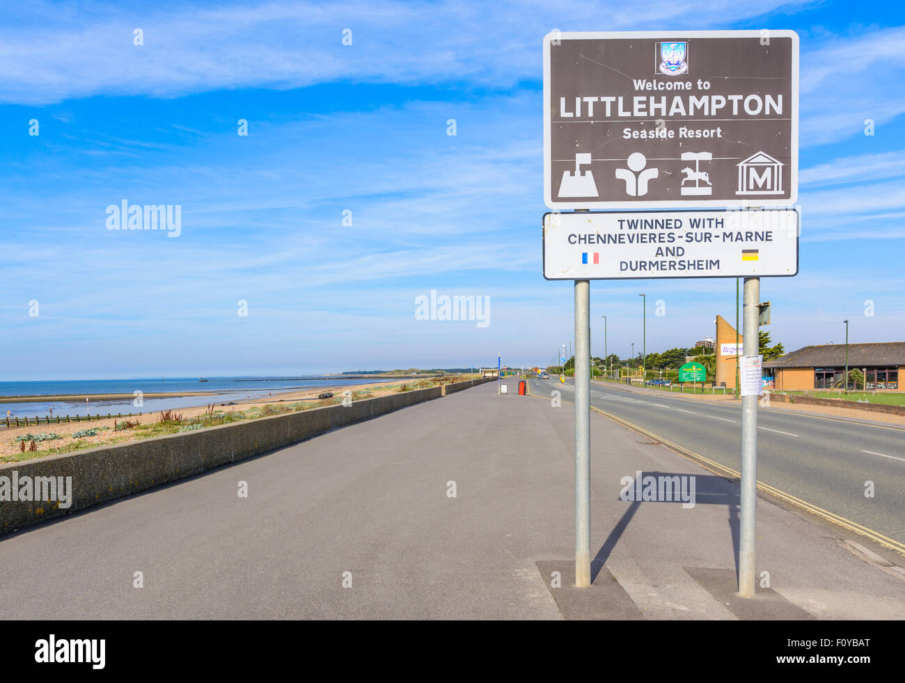 Twinned with sign under the Welcome to Littlehampton sign in ...