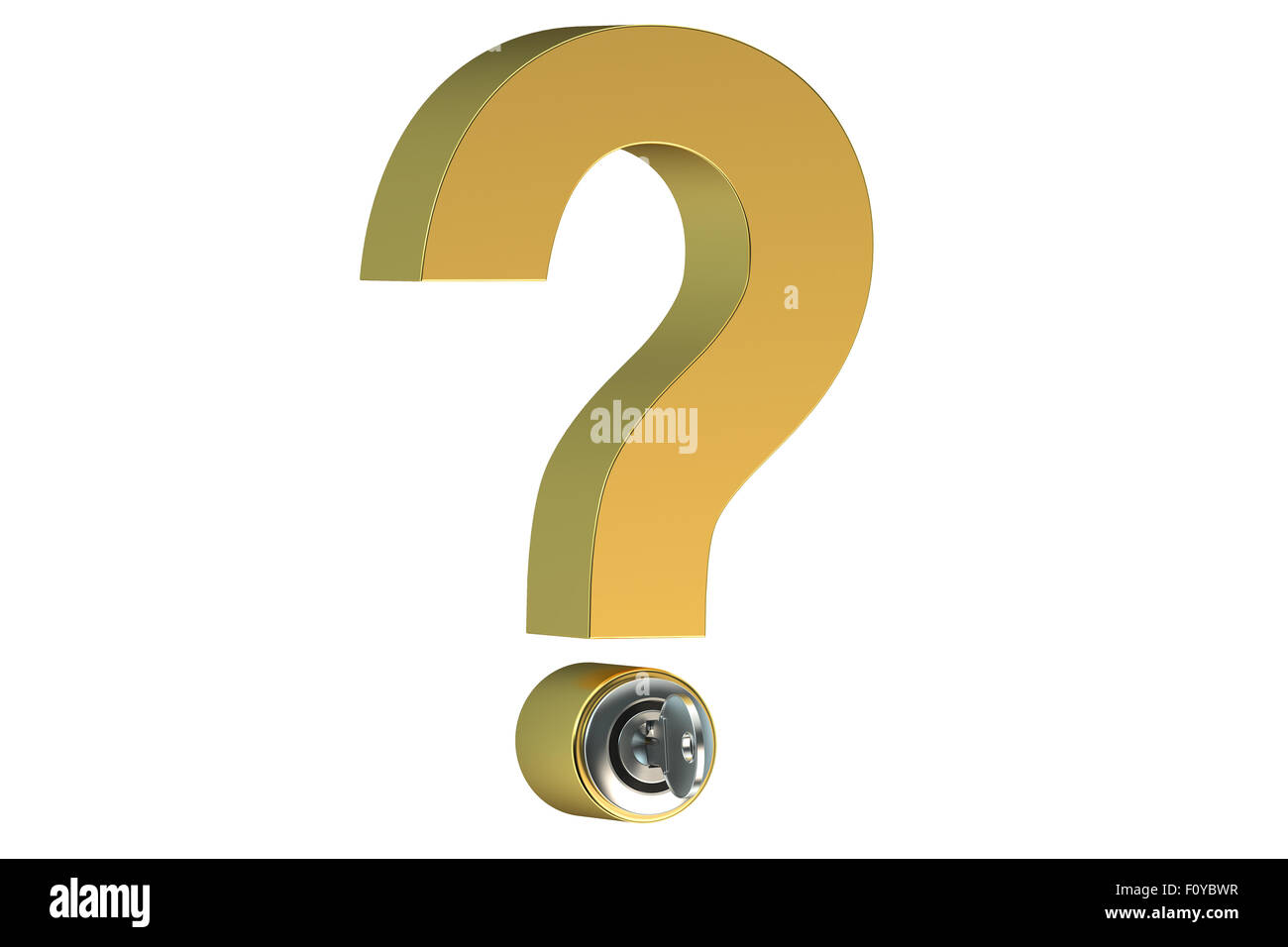 Key To The Question isolated on white background Stock Photo - Alamy