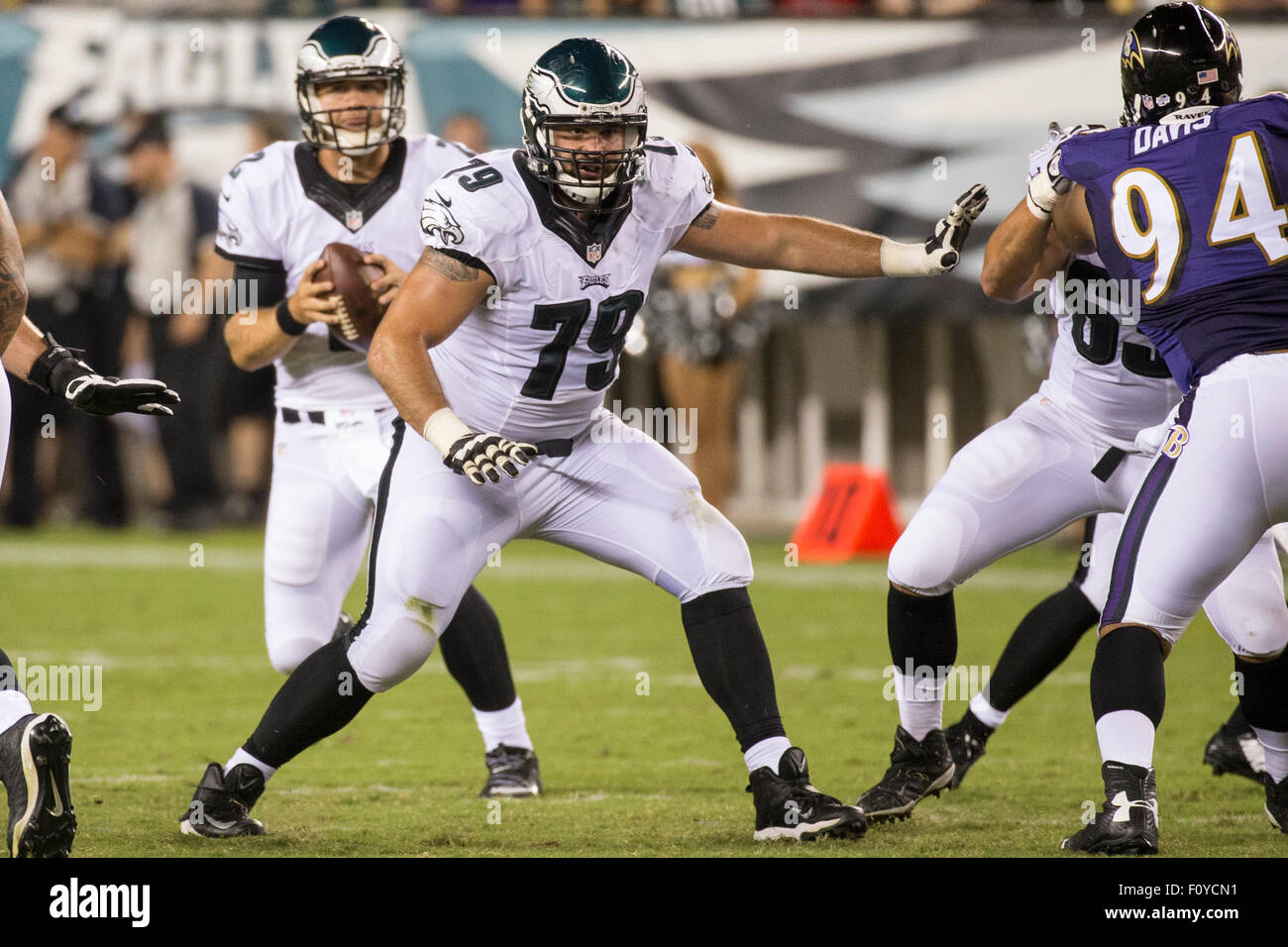 August 22, 2015: Philadelphia Eagles guard John Moffitt (79) in action ...
