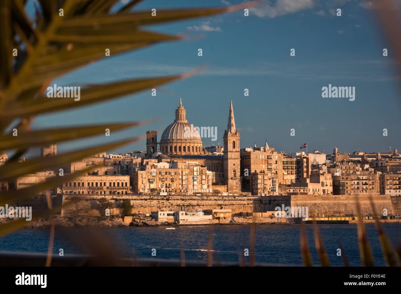 View across to city of Valletta, Malta at sunset Stock Photo - Alamy