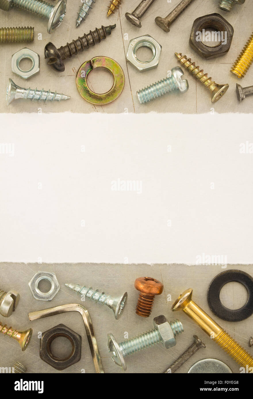 hardware tools at metal background texture Stock Photo - Alamy