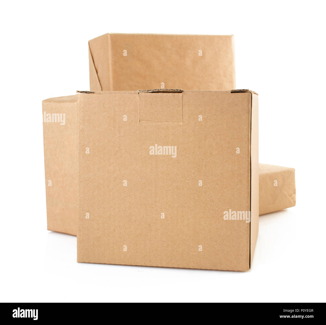 Cardboard parcel box standing Cut Out Stock Images & Pictures - Alamy