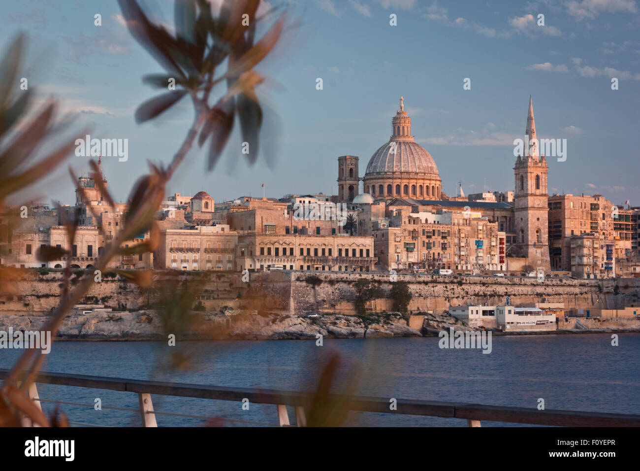 City of Valletta, Malta, at sunset Stock Photo - Alamy