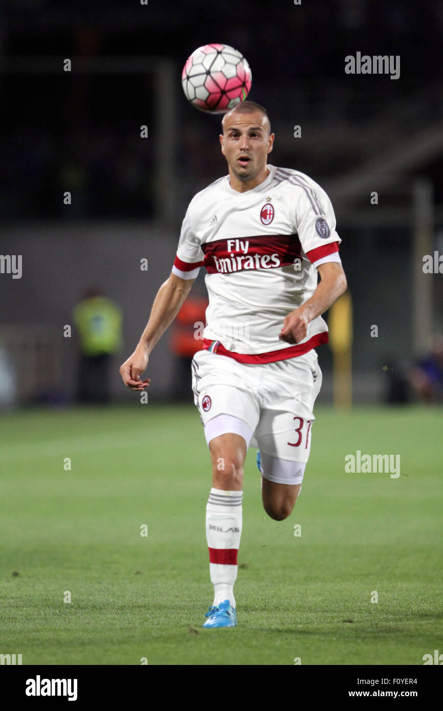 Florence, Italy, 23rd Aug, 2015. Milan's defender Luca Antonelli during ...