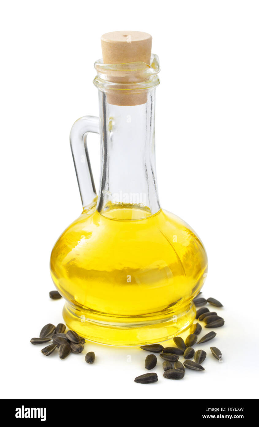 bottle of oil isolated at white background Stock Photo - Alamy