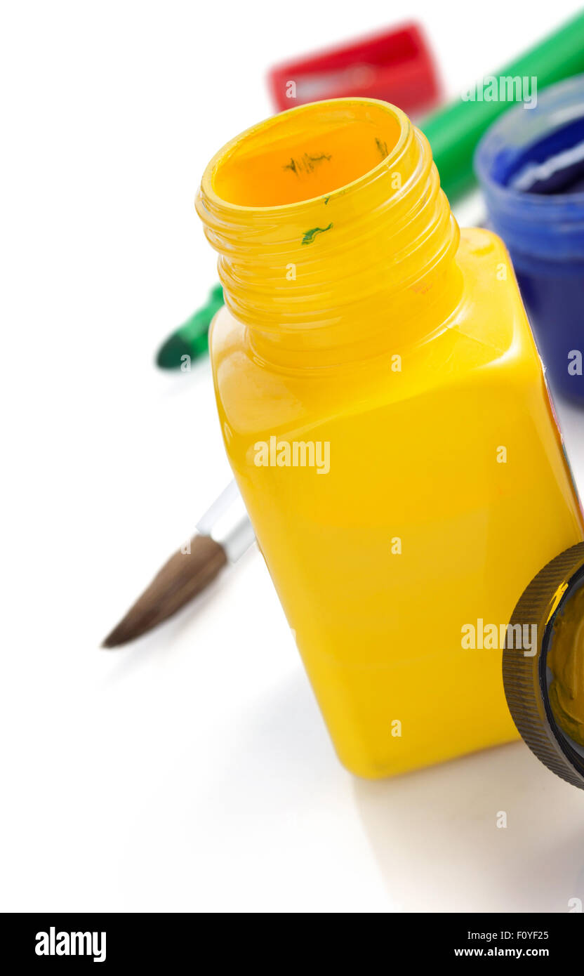 paint and bottle isolated on white background Stock Photo - Alamy
