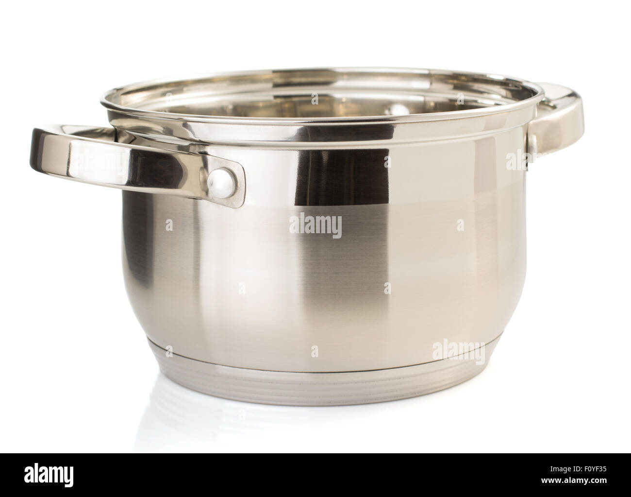 stainless steel pan isolated on white background Stock Photo - Alamy